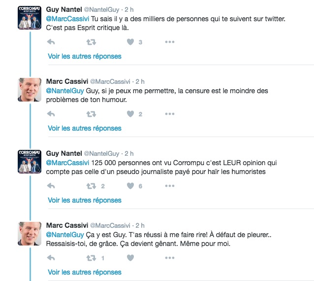 Longue prise de bec entre Guy Nantel et Marc Cassivi sur Twitter ...