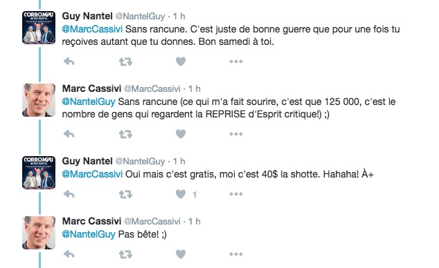 Longue prise de bec entre Guy Nantel et Marc Cassivi sur Twitter ...