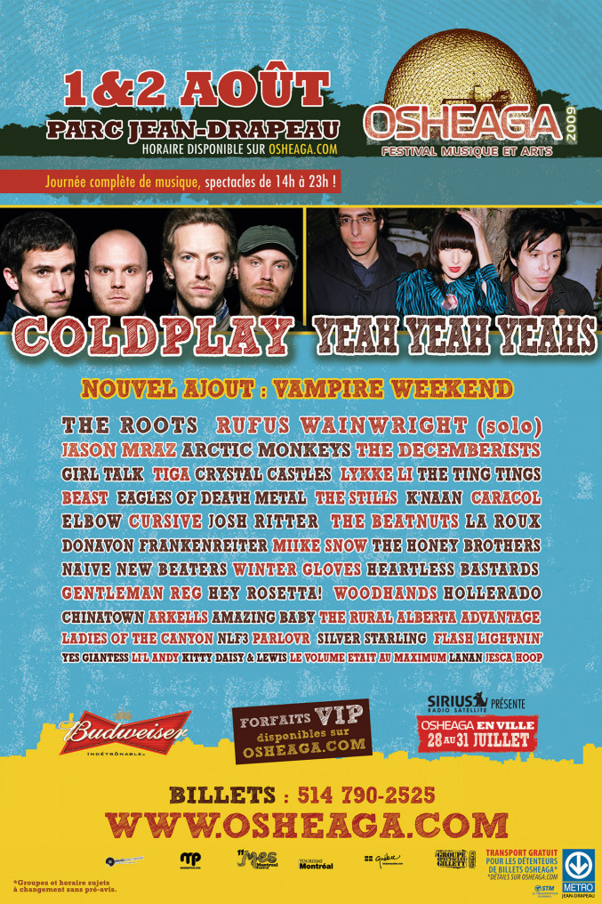 Toutes les affiches d'Osheaga depuis 2006 - Petit Petit Gamin