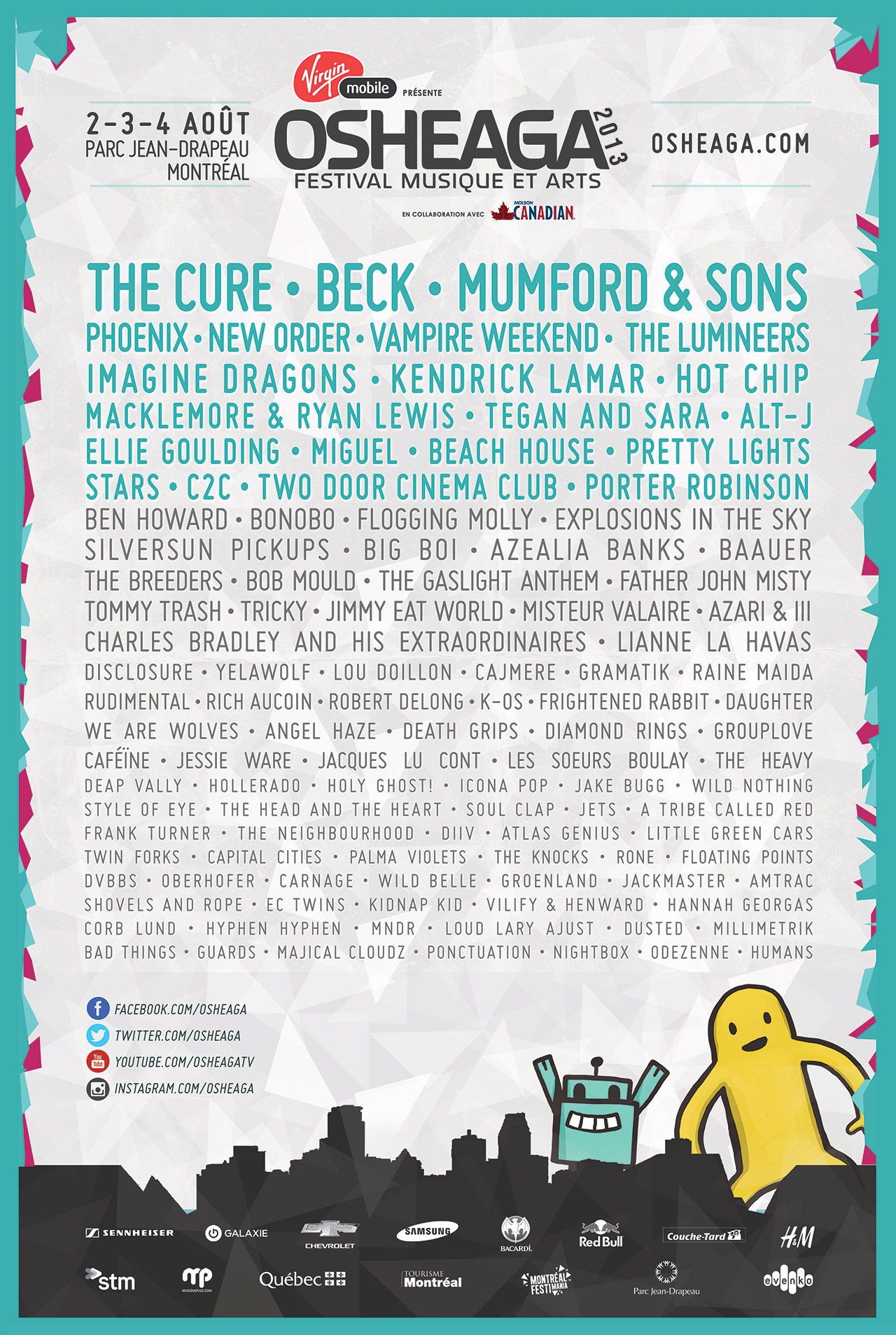 Toutes les affiches d'Osheaga depuis 2006 - Petit Petit Gamin