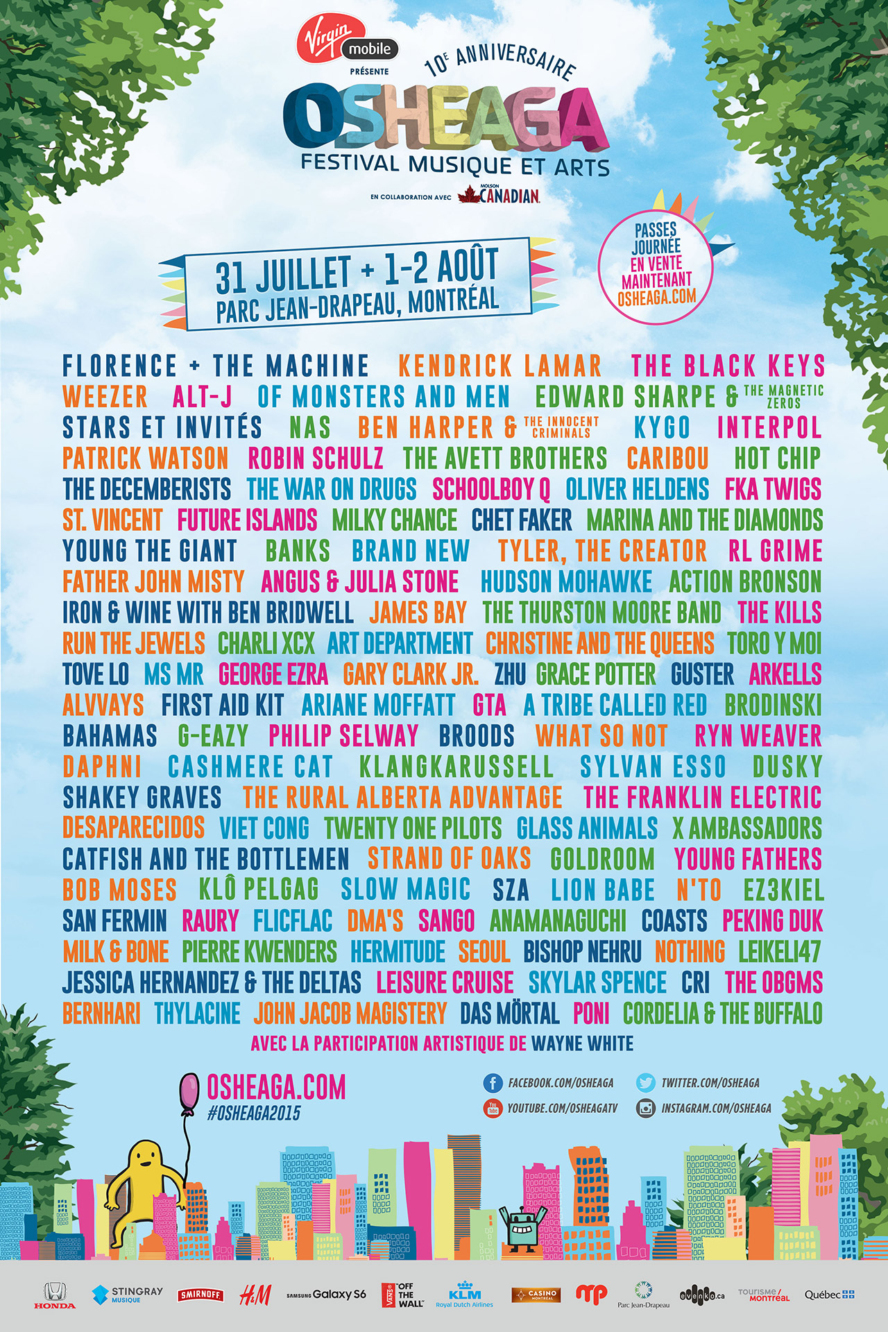 Toutes les affiches d'Osheaga depuis 2006 - Petit Petit Gamin