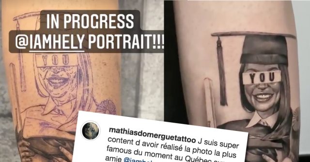 Quelqu'un se fait tatouer la photo de finissante de l'UQAM d'Hélène ...