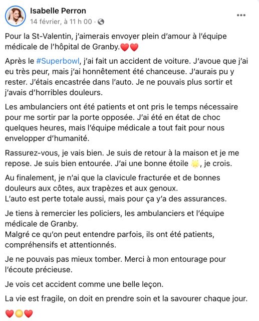 La chroniqueuse culturelle de TVA Isabelle Perron donne des nouvelles ...