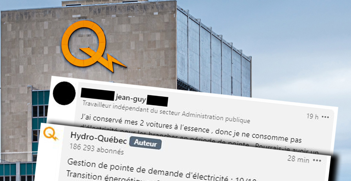 Hydro-Québec répond à un internaute qui dit qu'il ne consomme pas d ...
