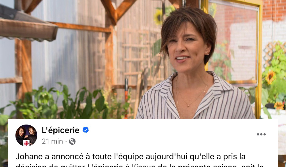 C'est terminé pour Johane Despins à l'émission L'Épicerie