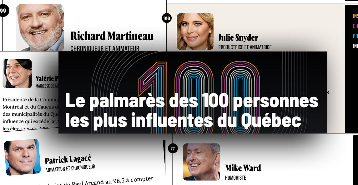 Le palmarès des 100 personnes les plus influentes du Québec est en ...