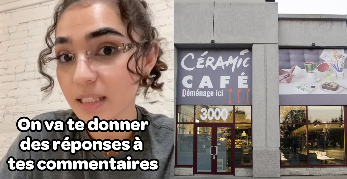 Céramic Café Laval répond à l'influenceuse qui les critiquait