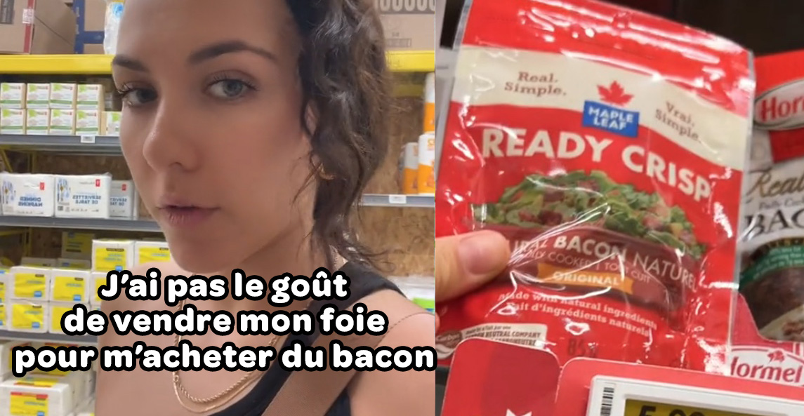 Une TikTokeuse n'en revient pas du prix du bacon chez Maxi