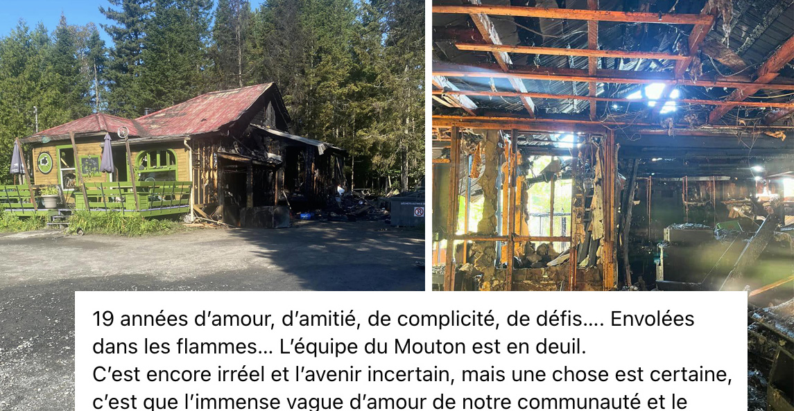 Un mythique café de Val-David a été ravagé par les flammes