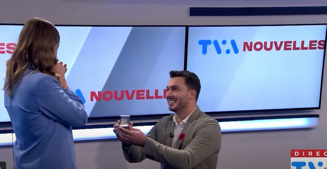Une cheffe d'antenne de TVA se fait demander en mariage en direct à la télé