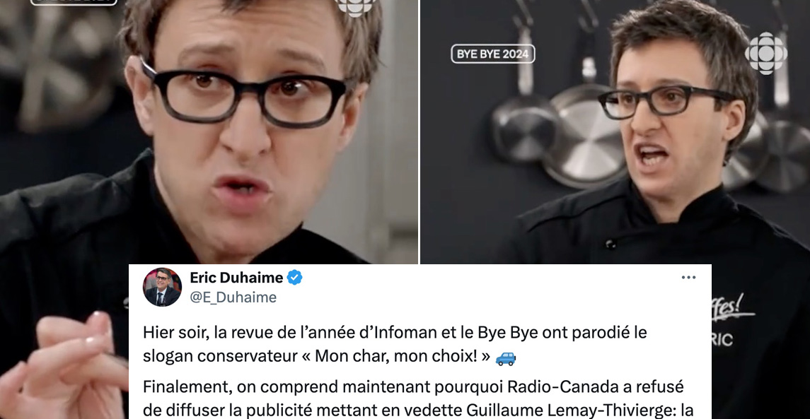 Éric Duhaime réagit fortement suite à son apparition dans le Bye Bye