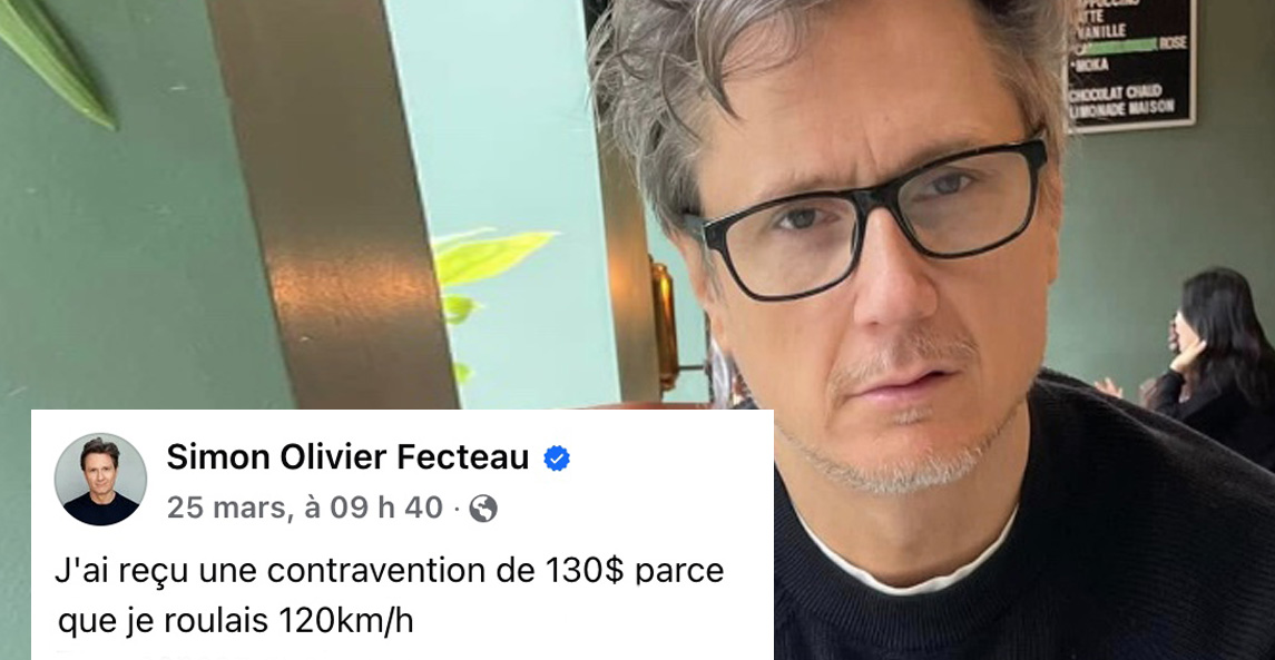 Simon Olivier Fecteau est surpris d'avoir eu une contravention de 130$ car il roulait à 120km/h